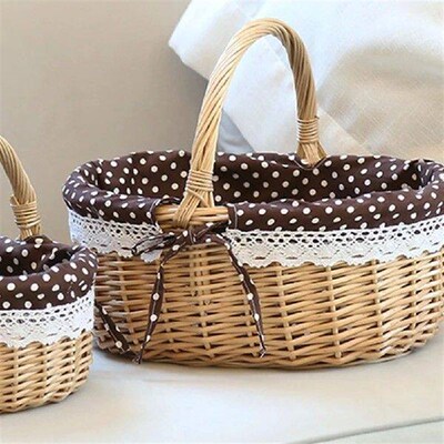 Fruit Basket Gift Storage Picnic Bag Food Bread Container