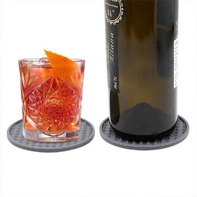 Silicone Drink Coasters with Holder Heat Resistant Cup Dish