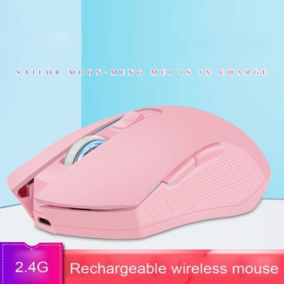 2.4G Pink Girl Wireless Mice Cordless Portable Optical Gamin