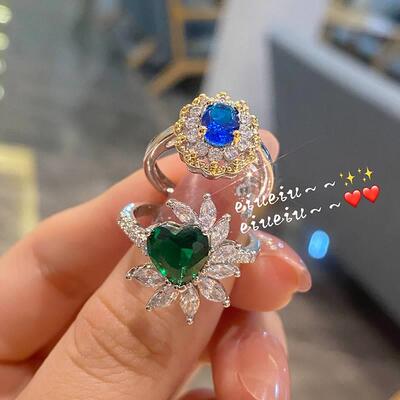 Fashion horse eye love ring femininity luxury emerald ring d