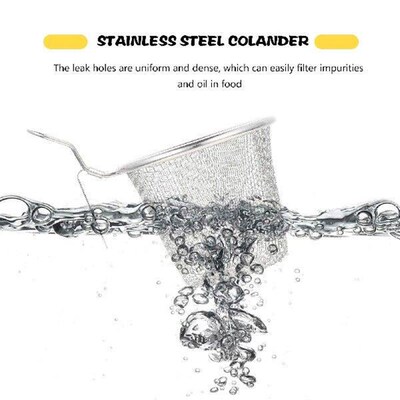Stainless Steel Colander Portable Strainer Boiling Water