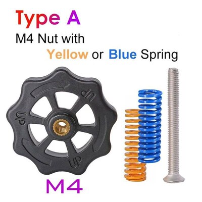 4PCS M3/M4 Screws Nuts Heat Bed Leveling Spring Knob Parts 3
