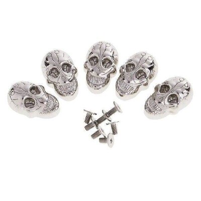 21x15mm Metal SKULL Spikes Studs Leather Bag Shoes DIY 5 Set