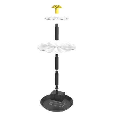 3 Tiered 3.5W Fountain Pump with Solar Panel Solar Bird Bath