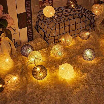 20 Leds Cotton Balls Lights LED Fairy Garland Ball Light for