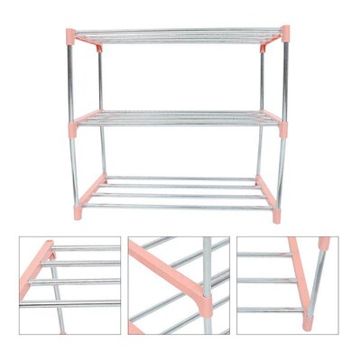 Simple Multi Layer Shoe Rack Stainless Steel Easy Assemble S