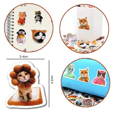 10/50/100pcs Funny Cat Stickers Cartoon Cute Decals Toy Stat