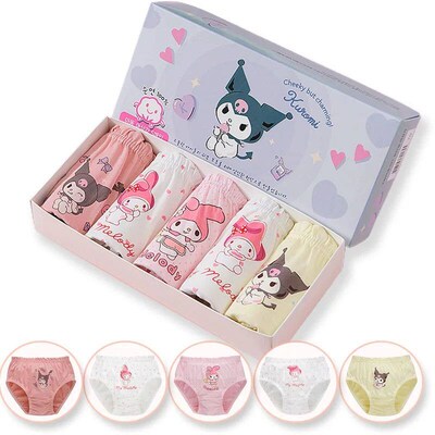 5 Pcs/Box Cotton Panties For Girls Cute Cartoon Character Ku