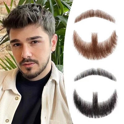 Mens Beard Real Hair Simulation Fake Beard Invisible Realis