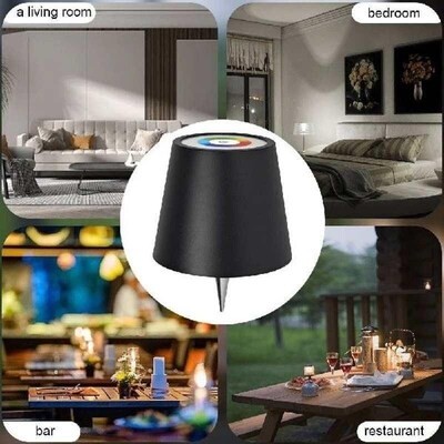 2Pcs Metal Dimmable Bottle Lamp 2000mAh Rechargeable