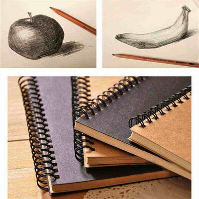 Reeves Retro Spiral Bound Coil Sketch Book Blank Notebook Kr