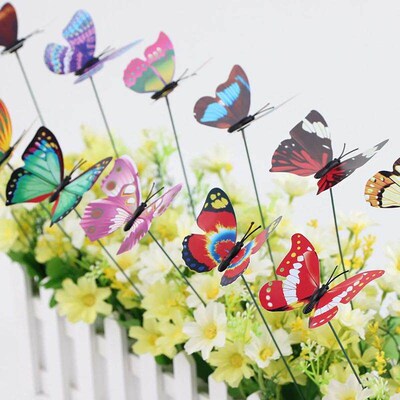 10pcs Butterflies Garden Yard Planter Colorful Whimsical But