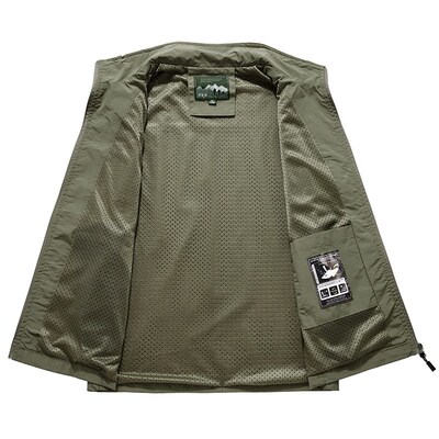 Mens Outdoor Quick-drying Vest Tooling Plus Size Vest Thin