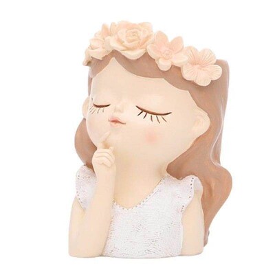 Cute Flower Pot Cartoon Girl Face Succulents Plant Pot Mini