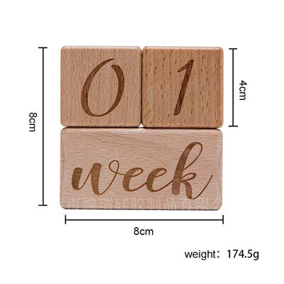 2019Wooden Square Baby Milestone Newborn Full Moon Photograp