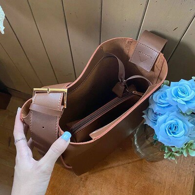 Fashion Pu Leather Composite Bags For Ladies Casual Solid La