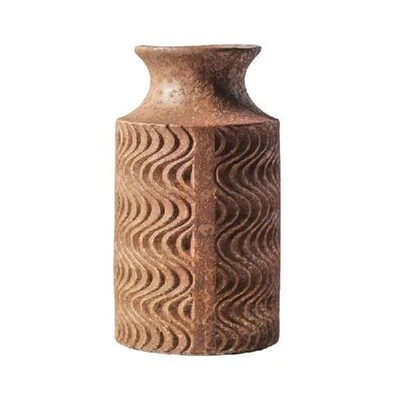 Creative ceramic vase knife carved wave pattern flower