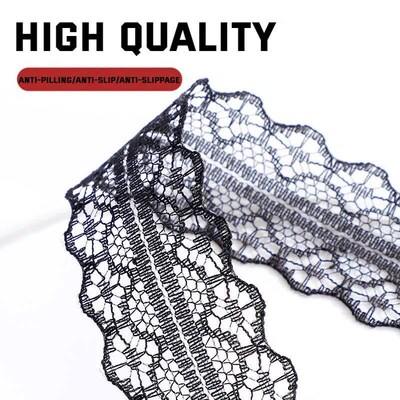 Lace Braided Shoelaces  2.9CM Width Fancy Flat Shoelace Blac