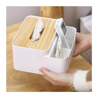 tissue box room paper storage napkin holder 收纳竹盖纸巾盒
