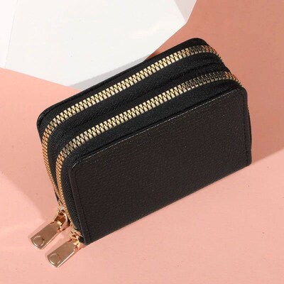 Women Zipper Short Style Pure LycheePattern Fahion Large Cap