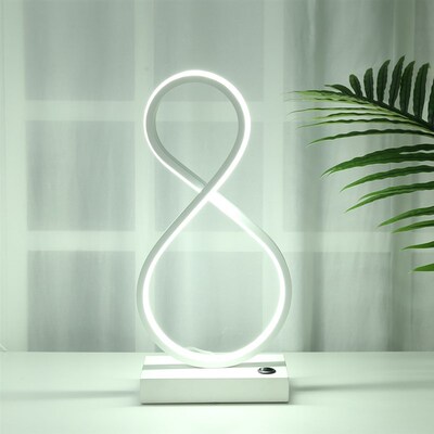 Modern LED Spiral Table Lamp 8 Shaped Desk Bedside 18w Acryl