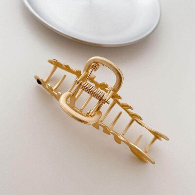 Women Fishbone Hair Claw Geometric Hair Clamp Grab Hair Grip