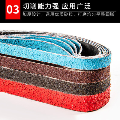 330x10mm气动砂带机小沙带金属打磨抛光纱布带卷圈520*20砂带圈