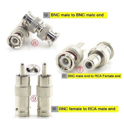 BNC Connector RCA Female Male Coax Cabling Adapter CC AV