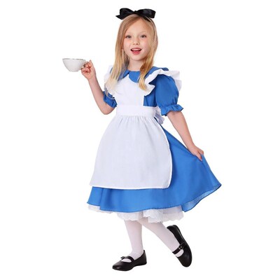 Children Girl Blue Alice In Wonderland Halloween Costume For