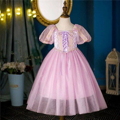 Girls Rapunzel Princess Dress Fancy Kids Birthday Carnival