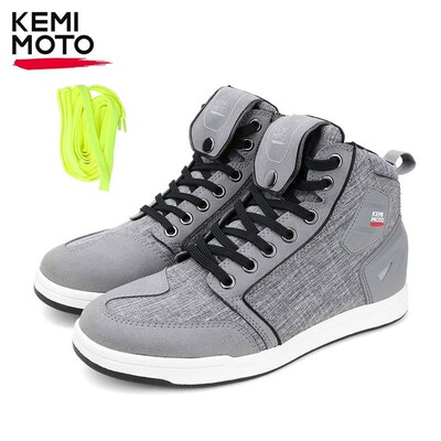 Motorcycle Shoes Men Riding Boots Casual Flat Shoes Anti-col