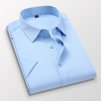 Man Dress Shirt White Button Up Shirt Men Short Sleeve Slim