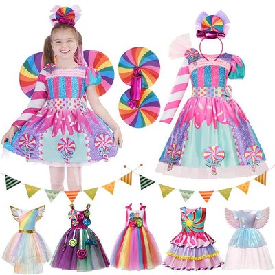 Candy Dress Costume for Girls 2024 Kids Princess Party Cospl