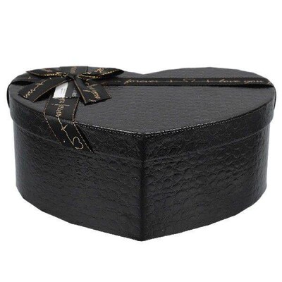 Heart Shaped Black Gift Box Boxes for Flowers Candy Giving