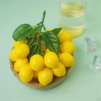 Artificial Lemons String, Vivid Faux Lemon Plastic Fake