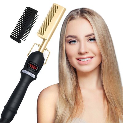 In 1 Electric Pressing Comb Anti-Scalding Hair Iron Straig