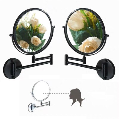 3x Magnifying Two Sided Vanity Makeup Mirror Wall Mount Roun