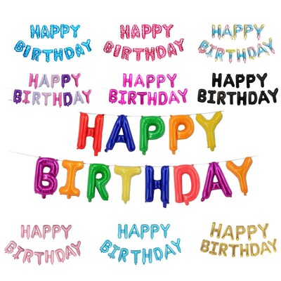 13pcs Happy Birthday Balloons Party Supplies Decoration Lett