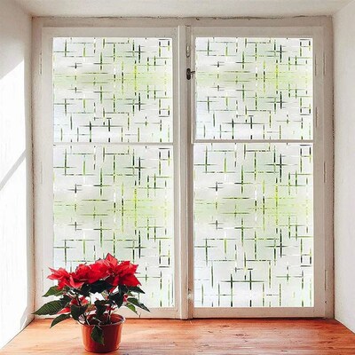 Frosted Window Film Non-Adhesive, Frosting Privacy Film for
