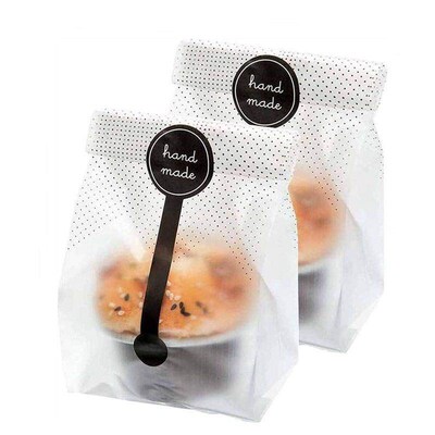 Cellophane Cookie Cupcake Candy Bags with Stickers长条饼干袋