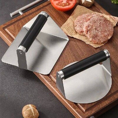 Stainless Steel Burger Press Non-Stick Grill Smash Press
