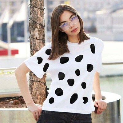 6 Sheets Decorative Felt Stickers Adhesive Dalmation Print