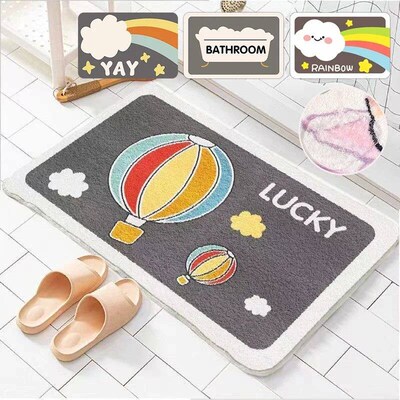 Cute Bathroom Mat Super Absorbent Floor Mat Non-Slip Bath Ru