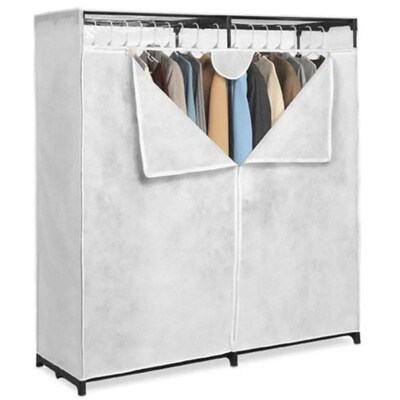 60-inch White Extra-Wide Portable Closets Wardrobe Cabinets