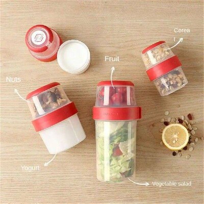 Container Double-deck Sturdy Portable Fruit Salad Yogurt