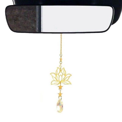 2pcs Metal Lotus Artificial Crystal Suncatcher Charm