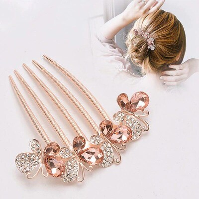 Inserted Comb Wreath Headdress Butterfly Curler Hairpin Wome
