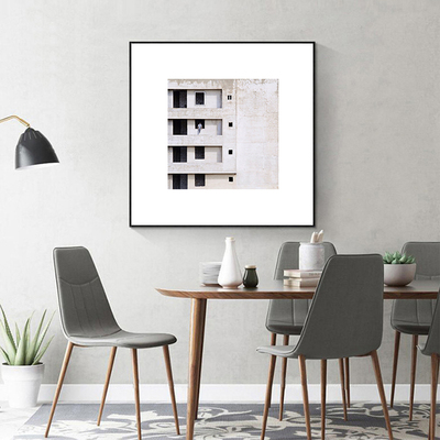 创意工业风建筑摄影装饰画后现代抽象艺术黑白客厅沙发背景墙挂画