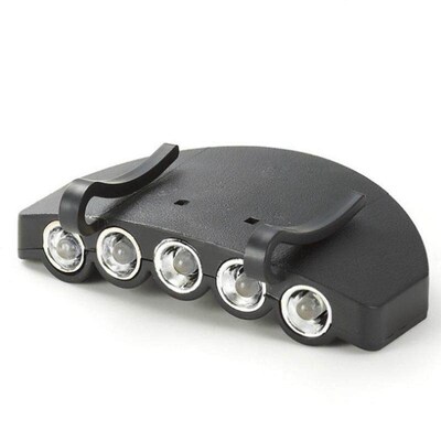 Clip-On 5 LED Fishing Camping Head Light HeadLamp Cap New