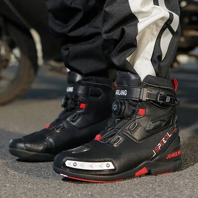 Men Leather Motos Breathable Anti Slip Wear-resistant Riders